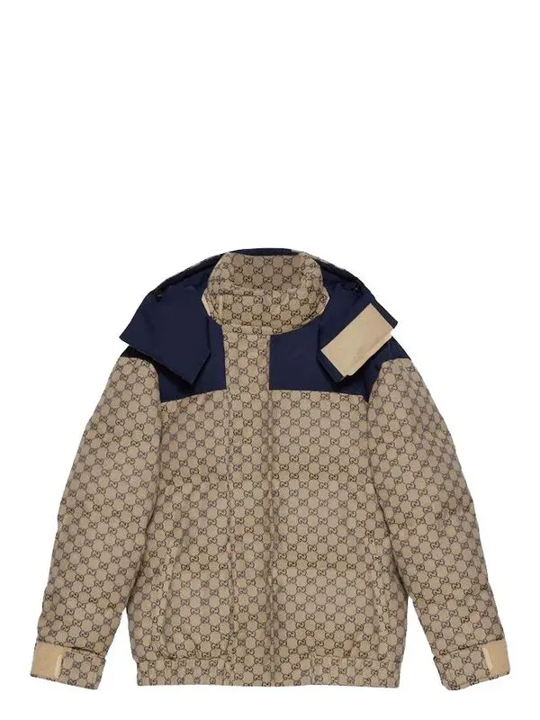Gucci Gg Canvas Goose Down Jacket - Blue