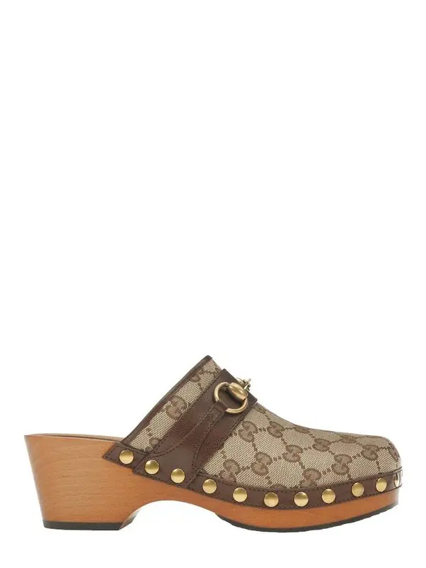 Gucci Gg 35mm Clog - Beige/brown