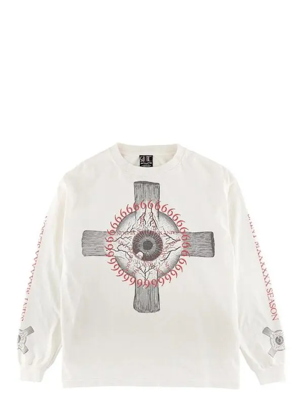 SAINT MXXXXXX Eye Ball Long Sleeve T-shirt - Vintage White