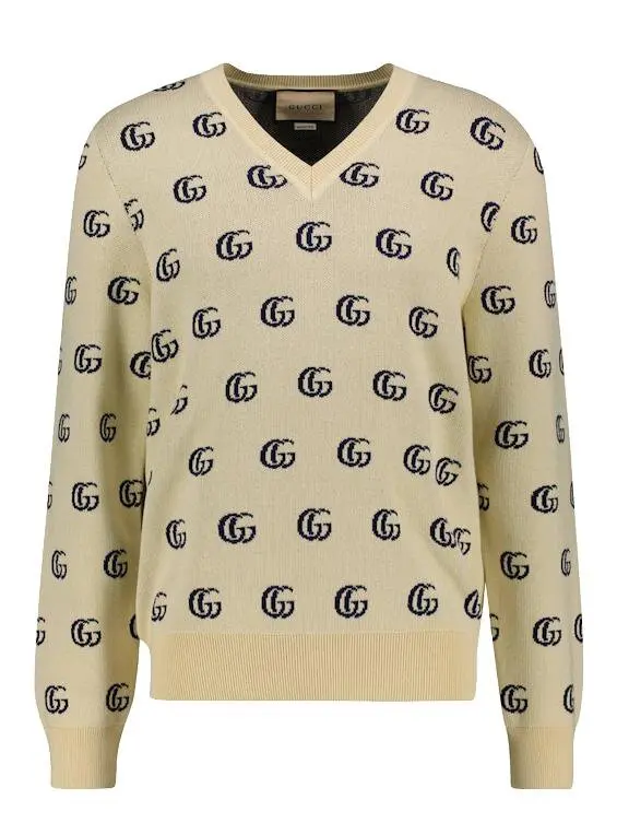 Gucci Gg Monogram Sweater - Off/white