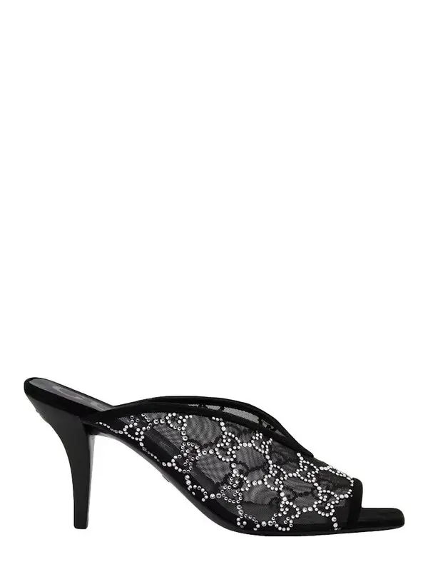 Gucci Gg 75mm Heeled Sandal - Black/crystal