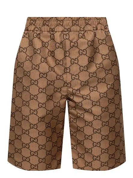 Gucci Gg Allover Ripstop Shorts - Beige