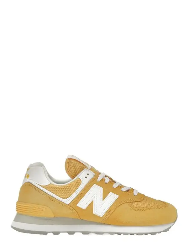 NEW BALANCE 574 Athletic Sneakers - Pastel Yellow/white
