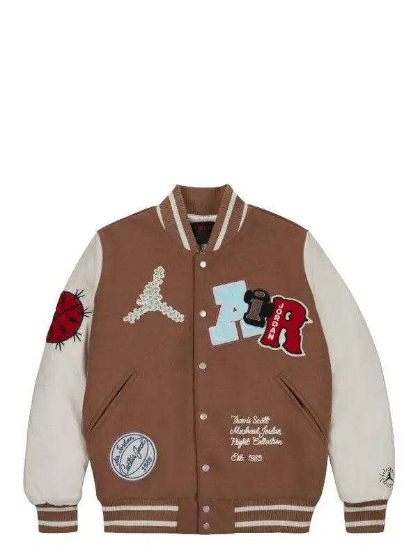 TRAVIS SCOTT X Jordan Varsity Jacket - Antique Brown