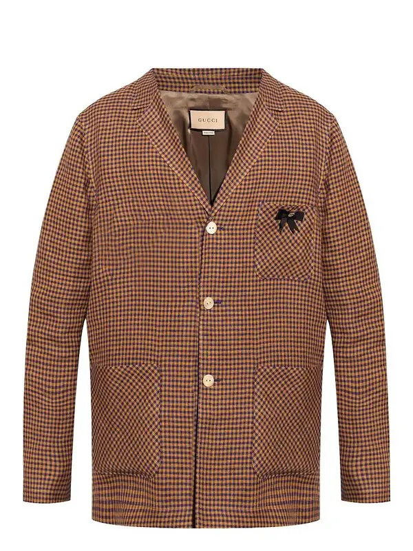 Gucci Ggbow Check Blazer - Brown