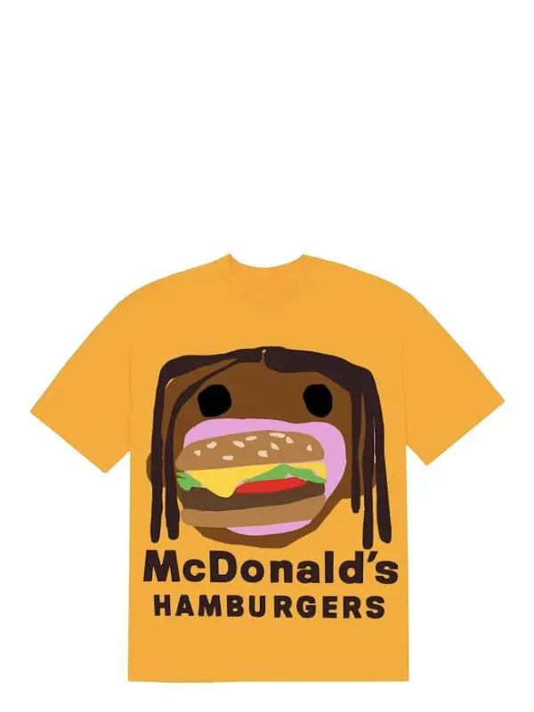 TRAVIS SCOTT X Cpfm 4 Cj Burger Mouth T-shirt - Gold