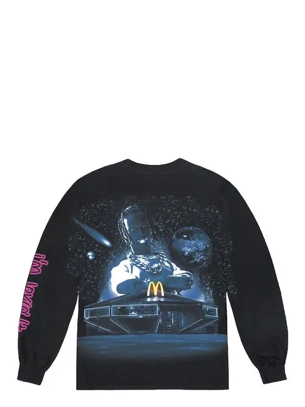 TRAVIS SCOTT X Mcdonald's Action Figure Space Long Sleeve T-shirt - Black