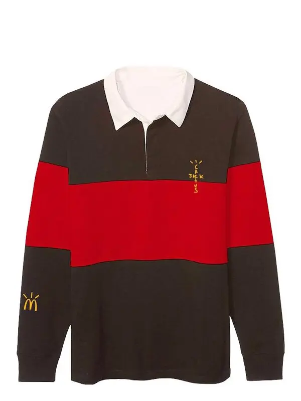 TRAVIS SCOTT X Mcdonald's Cactus Jack Rugby Polo Shirt - Brown/red