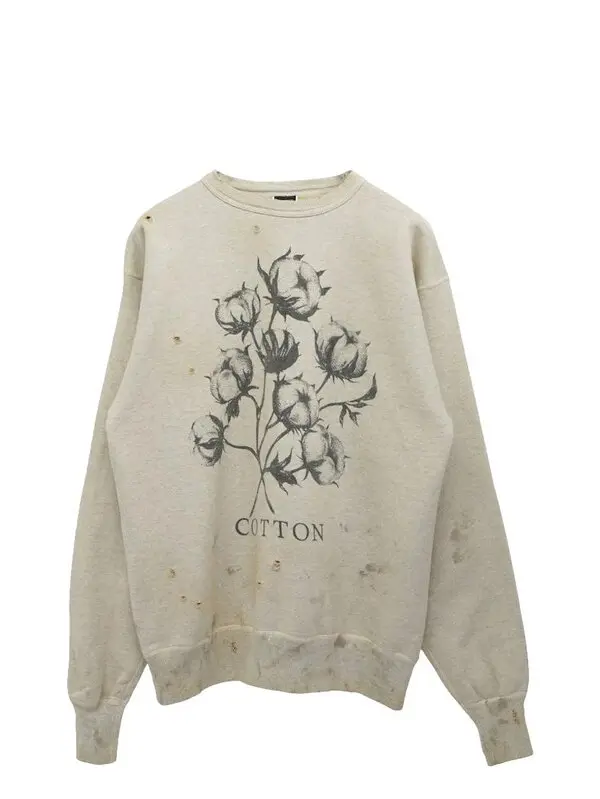 SAINT MXXXXXX X Denim Tears Cotton Crewneck Sweatshirt - Grey