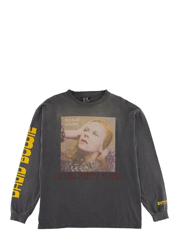 SAINT MXXXXXX X David Bowie Hunky Long Sleeve T-shirt - Faded Black