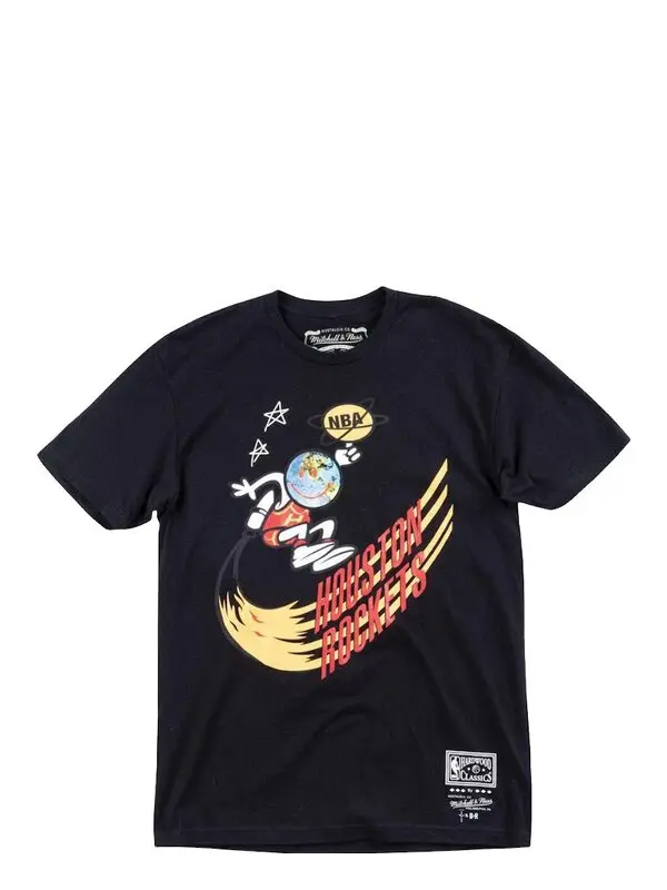 TRAVIS SCOTT X Br X Mitchell & Ness Rockets Tee Shirt - Black