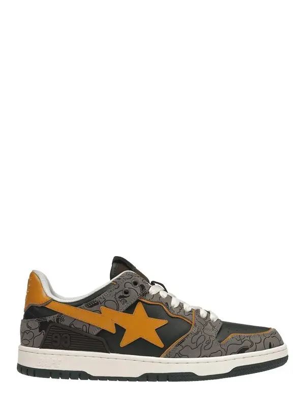 BAPE A Bathing Ape Sk8 Stain Sneakers - Grey/mustard Yellow