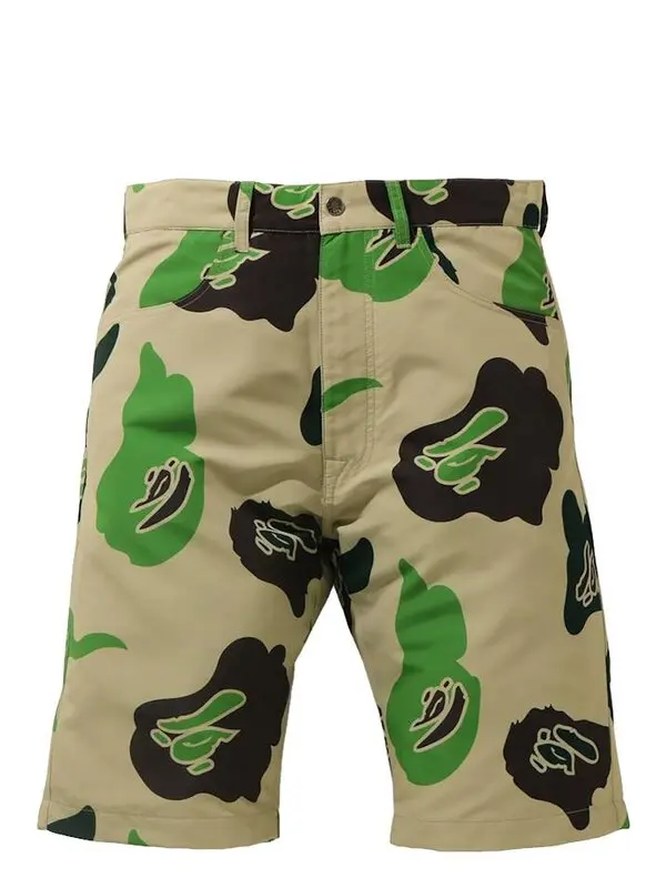 BAPE Def Camo Wide Shorts - Beige