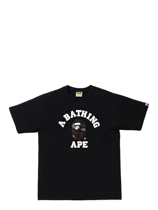 A BATHING APE Digital Camo College Tee Shirt - Black