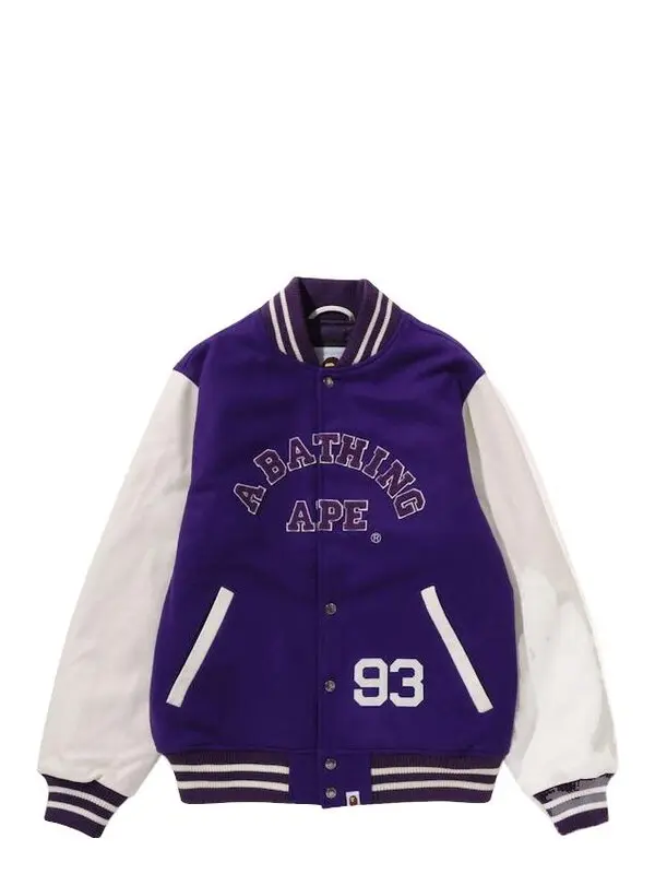 BAPE Giant Ape Head Varsity Jacket - Purple