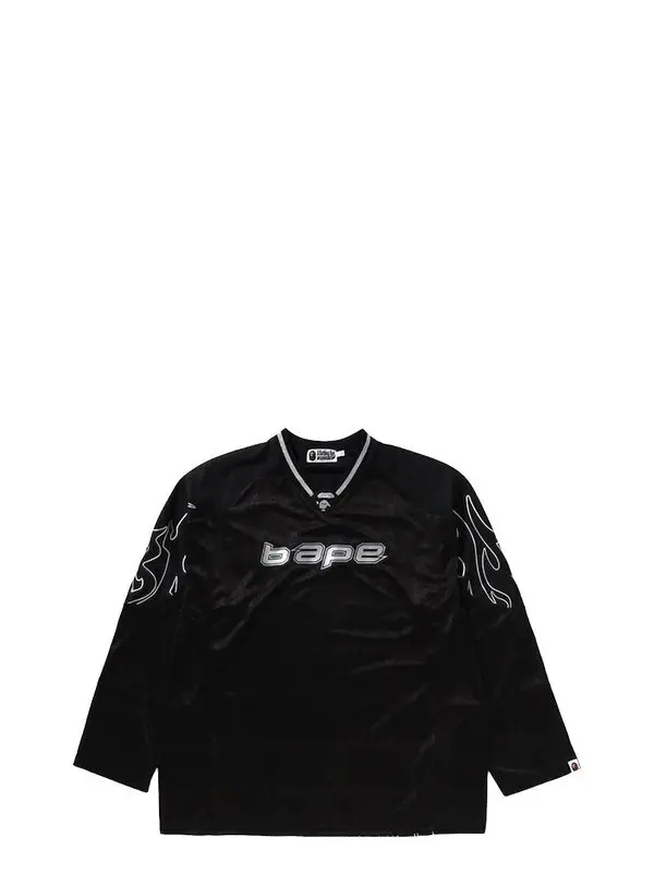 BAPE Flame Football Jersey - Black