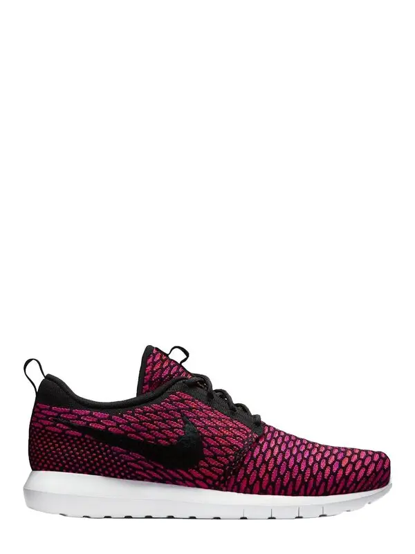 Nike Roshe Run Flyknit Sneakers - Black/white/fireberry