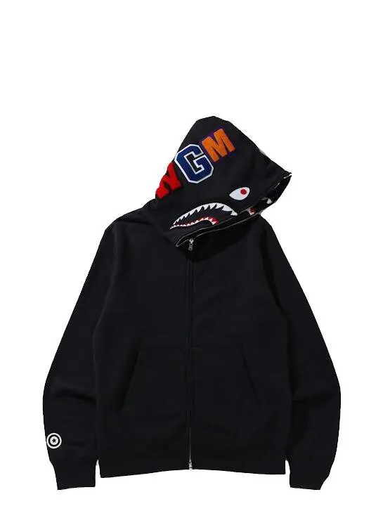 BAPE Double Side Shark Full Zip Hoodie - Black