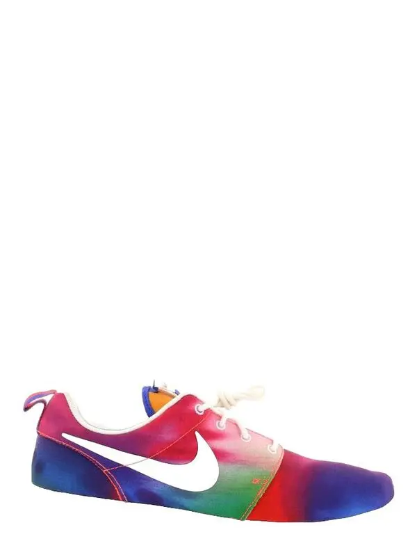 Nike Roshe Run Tie Dye Sneakers - Court Purple/white/total Crimson