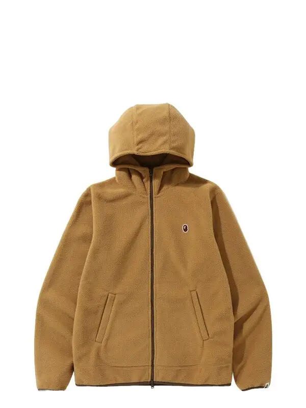 A BATHING APE Fleece One Point Zip Hoodie - Beige