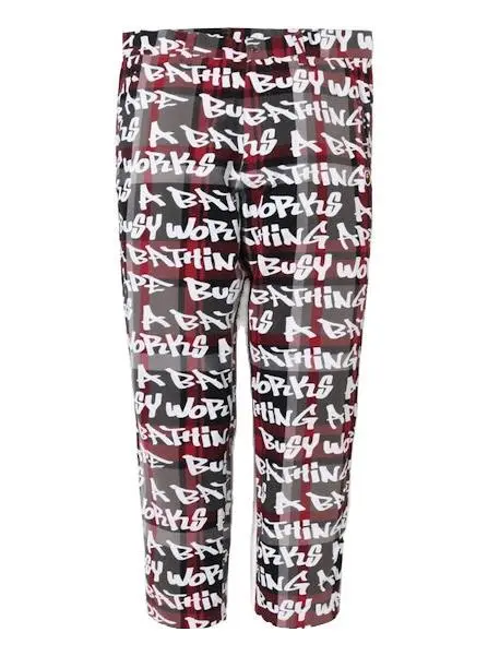 A BATHING APE Graffiti Check Relaxed Fit Pants - Black