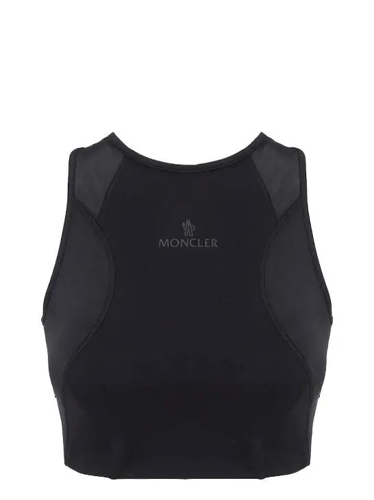 Moncler Logo Sports Bra - Black