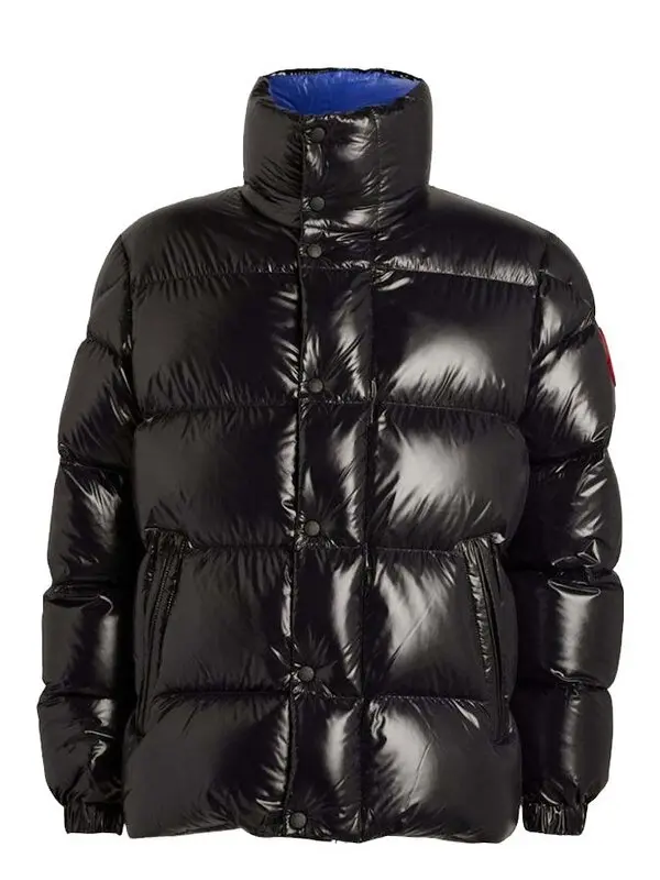 Moncler Dervox Short Down Puffer Jacket - Black/blue/red