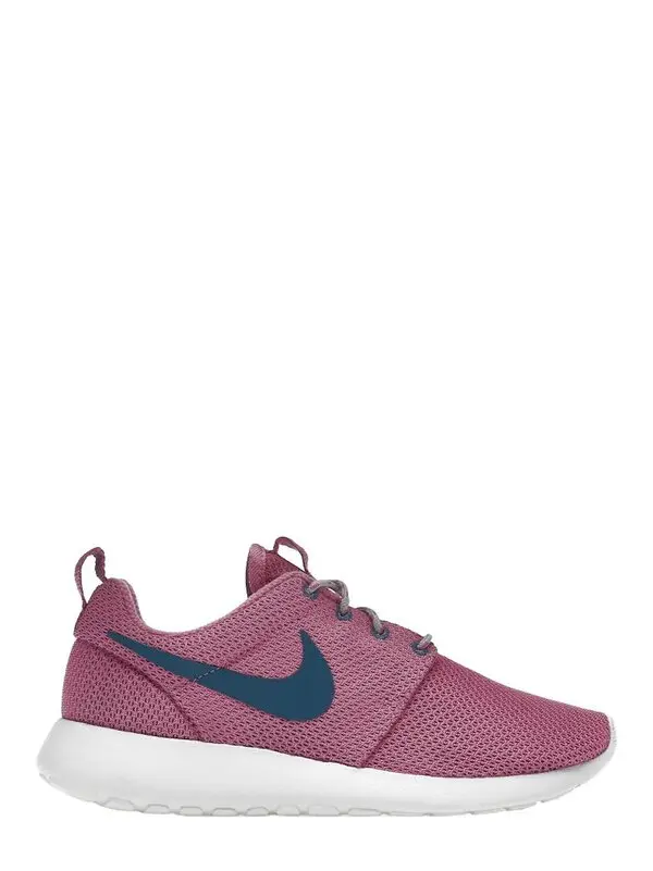 Nike Roshe Run Sneakers - Red Violet/green Abyss/wolf Grey