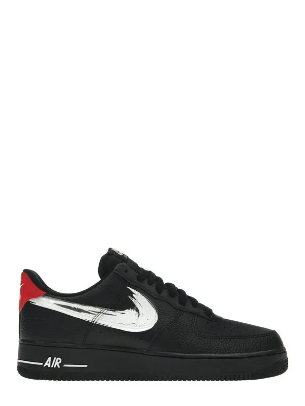 Nike Air Force 1 Low Brushstroke Sneakers - Black/white/gym Red