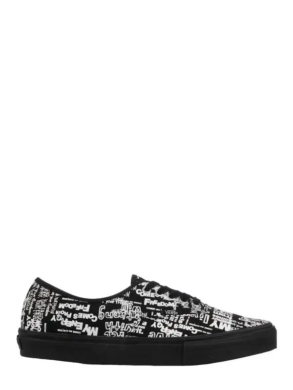 VANS Authentic Printed Sneakers - Black/message