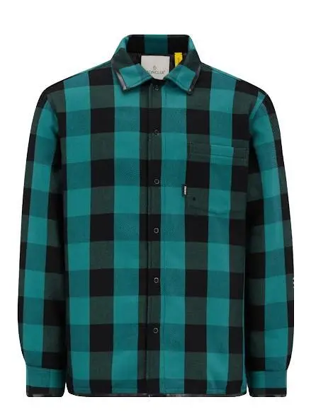 Moncler Hiroshi Fujiwara X Fragment Simmon Down Shacket - Green Black Check