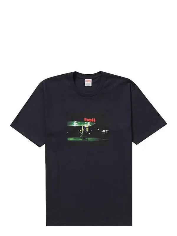 Supreme Hell Tee Shirt - Navy Blue