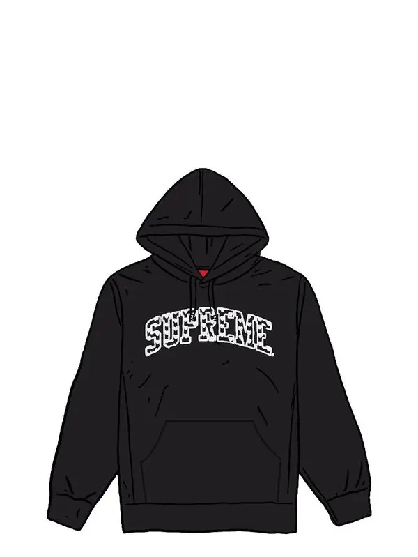 Supreme Hearts Arc Hooded Sweatshirt - Black
