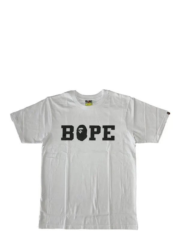 A BATHING APE Happy New Year Spell Out Tee Shirt - White