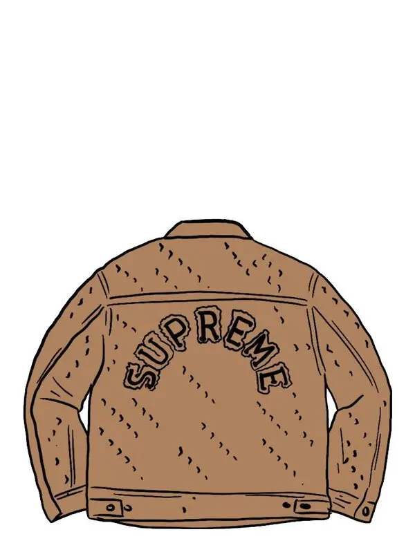 Supreme Hole Punch Denim Trucker Jacket - Brown