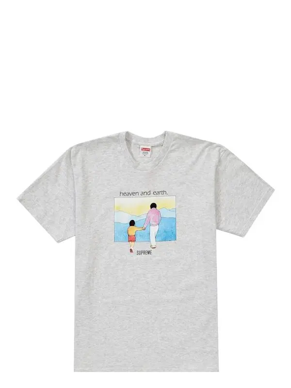 Supreme Heaven And Earth Tee Shirt - Heather Grey
