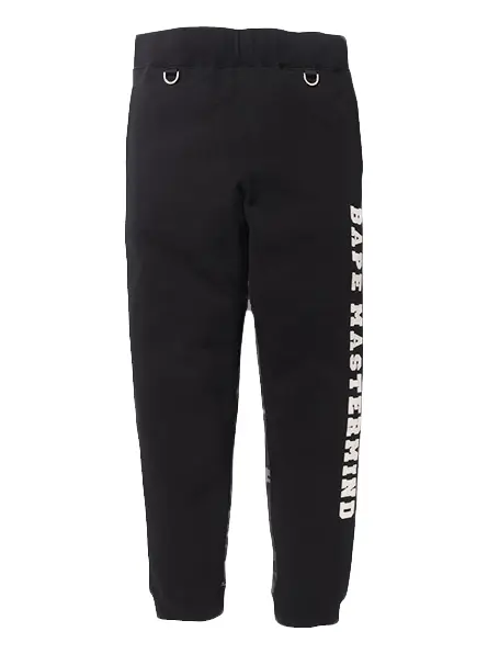 A BATHING APE X Mastermind Japan Half Camo Skull Sweatpants - Black