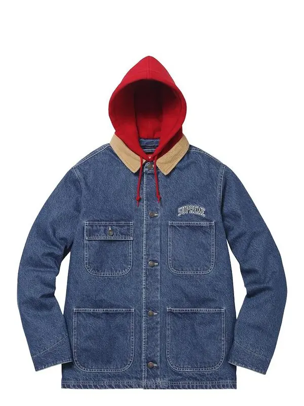 Supreme Hooded Chore Coat - Blue