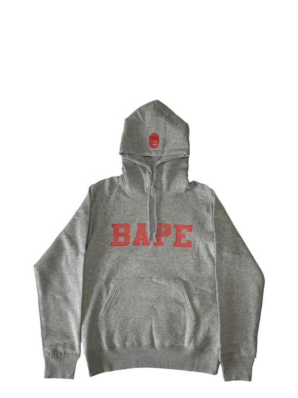 A BATHING APE Happy New Year Spell Out Hoodie - Grey