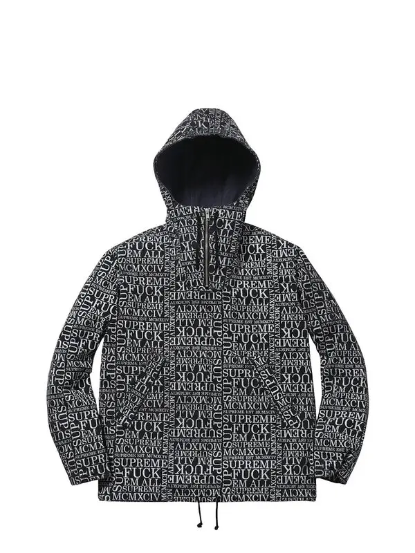 Supreme Hooded Denim Pullover - Black