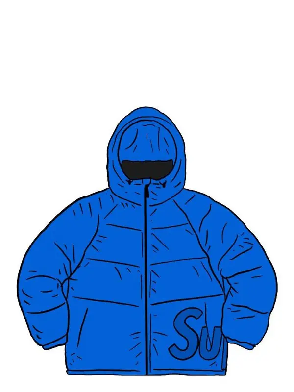 Supreme Hooded Down Jacket - Fluorescent Blue