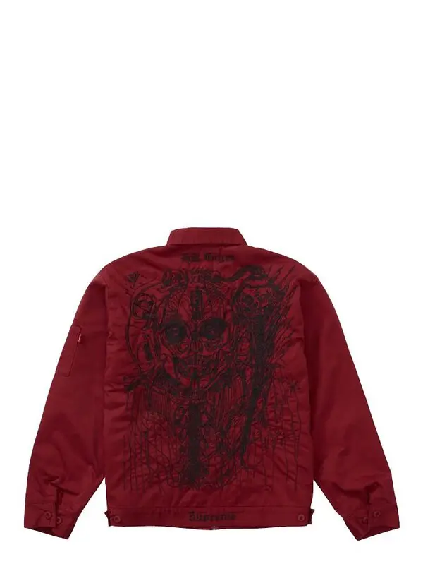 Supreme H.r. Giger Embroidered Work Jacket - Red
