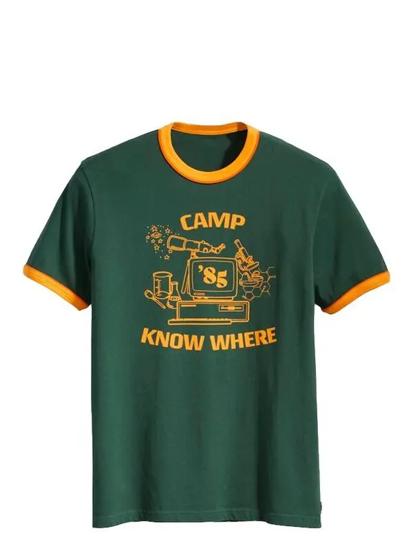 LEVI'S X Stranger Things Camp Know Where Ringer Tee Shirt - Dark Green
