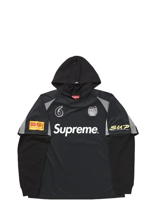 Supreme Hooded Soccer Jersey - Black