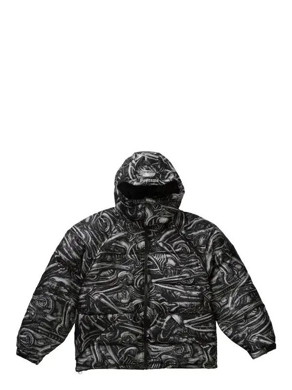 Supreme H.r. Giger Jacquard Down Puffer Jacket - Black