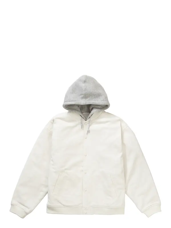 Supreme Hooded Twill Varsity Jacket - White