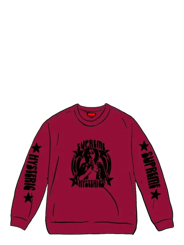 Supreme Hysteric Glamour Long Sleeve Tee Shirt - Dark Magenta