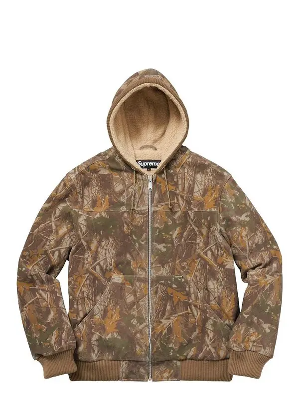 Supreme Hooded Suede Work Jacket - Tree Camo