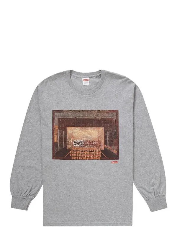 Supreme Martin Wong Attorney Street Long Sleeve Tee Shirt - Heather Grey
