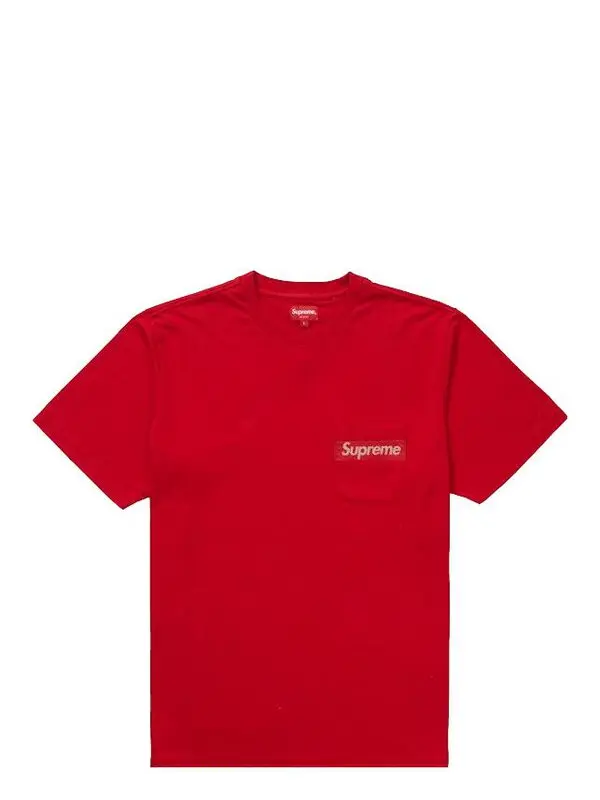 Supreme Mesh Stripe Pocket Tee Shirt - Red